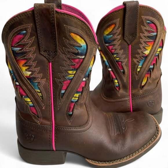 Ariat | Shoes | Ariat Western Cowboy Brown Square Toe Leather Boots ...